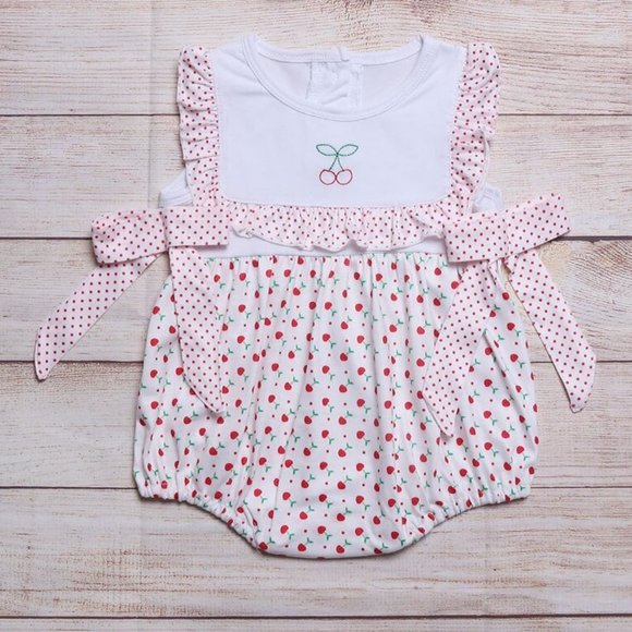 One Pieces | Boutique Cherry Baby Girls Romper Jumpsuit | Poshmark